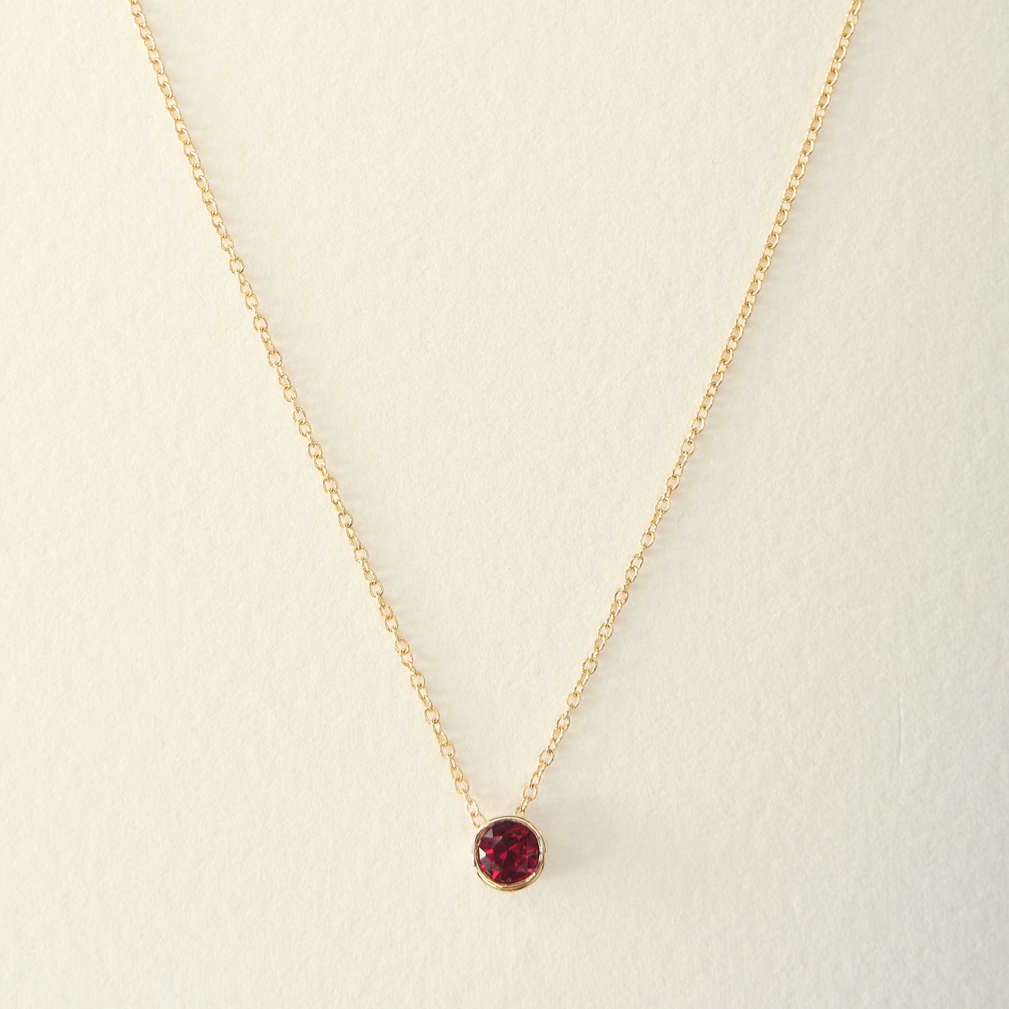 Colier din aur galben 14K Solitaire Pink - Bijuterie online aur